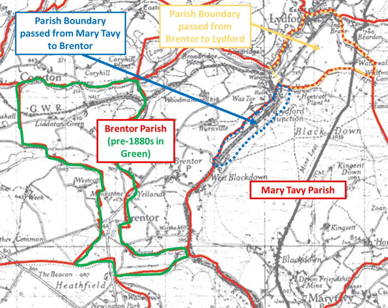 Brentor / Mary Tavy Parish Boundary (with Buller / Edgecombe Standing ...
